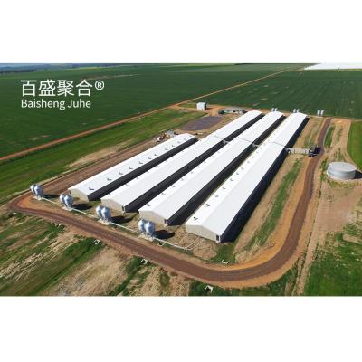 中国 ホットディップガルバン化/塗料噴霧 鶏場のための鋼製プリファブ豚屋設計 販売のため