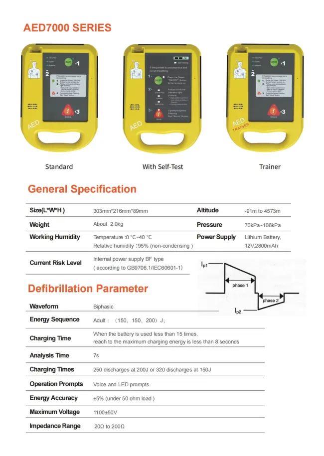 St-A7000 Factory Price Aed First Aid Aed Automatic External Defibrillator Portable Device