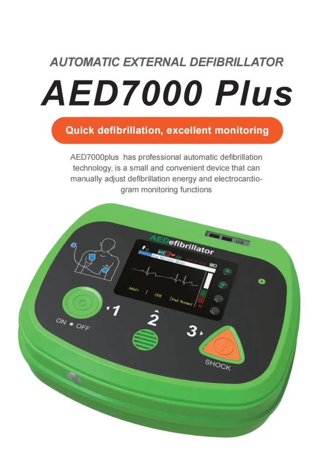 St-A7000plus Color Screen Aed Data Transfer Biphasic Portable Automated External Defibrillator Machine