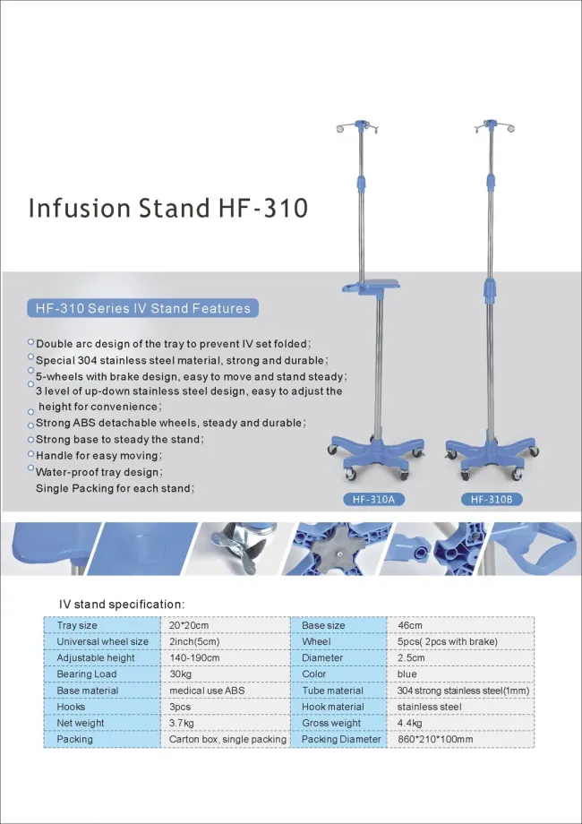 Adjustable Height Easy to Move Hospital Infusion Stand