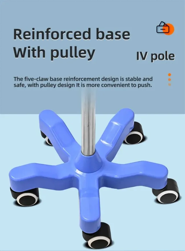 Adjustable Height Easy to Move Hospital Infusion Stand