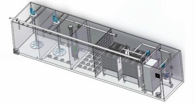 Cina processo MBBR mini STP del reattore a biofilm del letto mobile di 12m in edifici residenziali in vendita