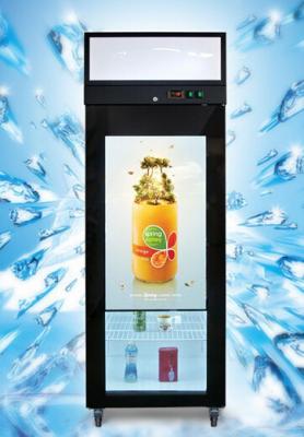 Cina Frigorifero di vetro trasparente della porta del gelato con lo schermo di LCD di multimedia in vendita