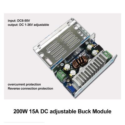 Cina Modulo Buck DC-DC da 200W 15A Convertitore step-down da 8-55V a 1-36V con montaggio standard in vendita