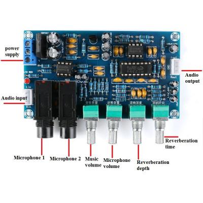中国 12V デュアル AC12V PT2399 デジタル マイク 増幅器 ボード カラオケ リバーベレーション モジュール 販売のため