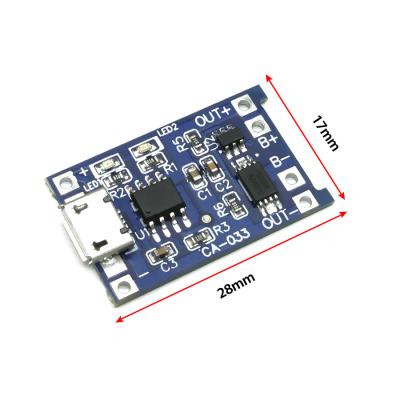Cina CA-033 Micro Type-c USB 5V Board di ricarica con doppia funzione 1A Li-ion Lithium Battery Charger Module 18650 TP4056 Standard in vendita