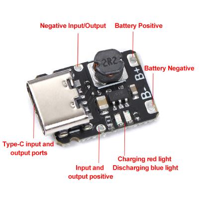 Cina 3.7V 4.2V 18650 Batteria al litio carica Boost Power Board Protezione Tipo-c La soluzione ideale di carica e scarica 5V in vendita