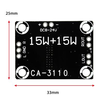 Cina CA-3110 Amplificatore di classe D 2x15W 8-24V DC Stereo Module in vendita