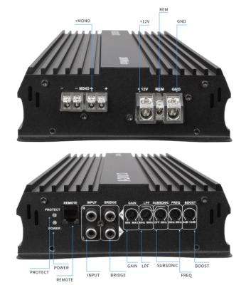 Cina Amplificatore di potenza audio per auto da 12V 2000W di alta potenza 2000 Watt Subwoofer mono di classe D con crossover in vendita