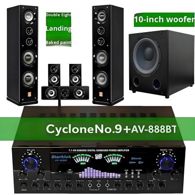 Cina Sistema: Home Theater Set 7.1 Canale Amplificatore AV-888BT con Diffusori Cyclone No.9 e Subwoofer da 10 pollici in vendita