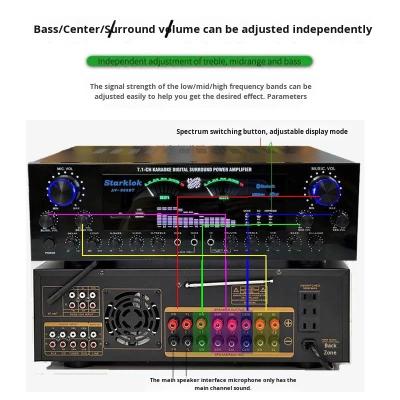 Cina Sistema: Home Theater Set 7.1 Canale Amplificatore AV-888BT con Diffusori Cyclone No.9 e Subwoofer da 10 pollici in vendita