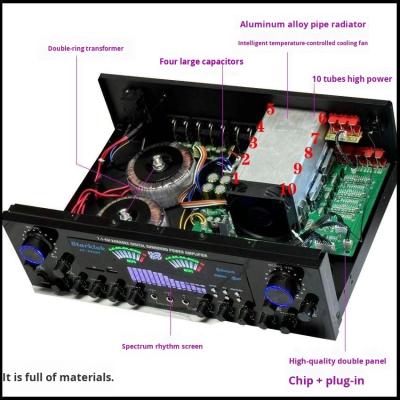 Cina Sistema: Home Theater Set 7.1 Canale Amplificatore AV-888BT con Diffusori Cyclone No.9 e Subwoofer da 10 pollici in vendita