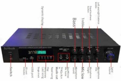 Chine Av-628BT Audio à domicile 5 canaux Amplificateur haute puissance 800W 110V/220V Récepteur sans fil avec connectivité BT à vendre