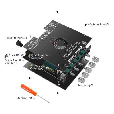 China Creatall HT21 2.1 Kanaal 160WX2+220W HiFi Power Amplifier Board Module AUX/USB Input BT5.0 Digitale Subwoofer Professional Te koop