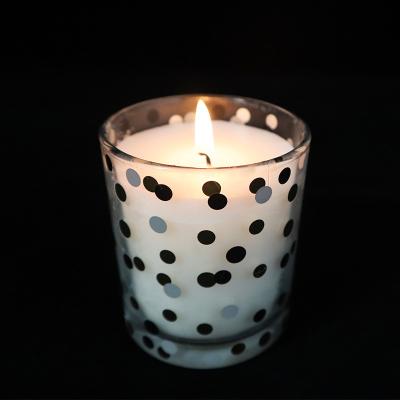 Cina Candele profumate naturali di Tealight della soia in albicocca stampata della noce di cocco della tazza del vetro trasparente in vendita