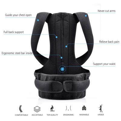 중국 Men and Women Posture Belt Brace Clavicle Support Stop Slouching Hunching Adjustable Back Trainer Posture Corrector 판매용