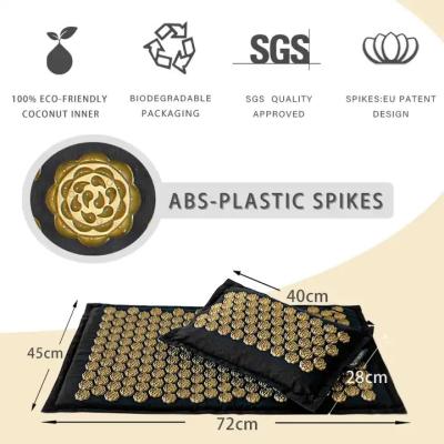 중국 Patent Design Natural Linen Acupressure Mat Foot Shakti Plastic Spikes Massage Acupressure Mat and Pillow Set 판매용