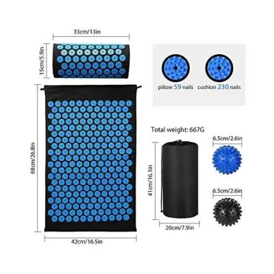 중국 Cotton Fabric Acupressure Mat and Pillow Set with Massage Ball 판매용