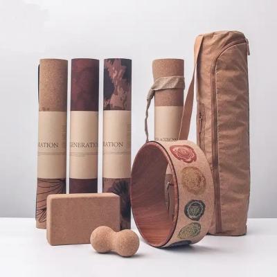 중국 Wholesale Custom Yoga Mats Ecological Non-slip Fitness Gym Handle Bag Cork Carry Strap Yoga Mat With Strap 판매용