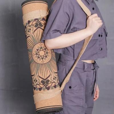 중국 Wholesale Custom Yoga Mats Ecological Non-slip Fitness Gym Handle Bag Cork Carry Strap Yoga Mat With Strap 판매용