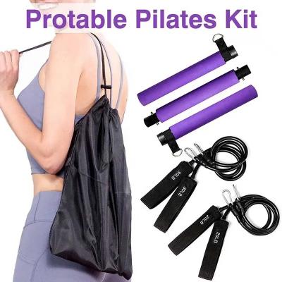 중국 Pilates Bar Kit with Resistance Bands Home Gym Workout Bar Portable 3-Section Exercise Pilates Sticks Bar 판매용