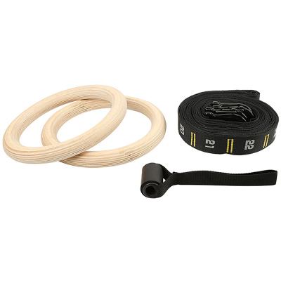 중국 Body Building Adjustable Strap Core Strength Exercise Gymnastic Wooded Gym Rings 판매용