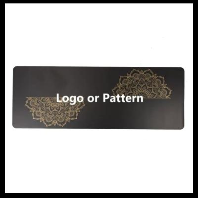 China Eco Friendly Private Label Custom Wholesale 4mm Hot Gold Stamping UV Printing Black Natural Rubber PU Leather Yoga Mat zu verkaufen