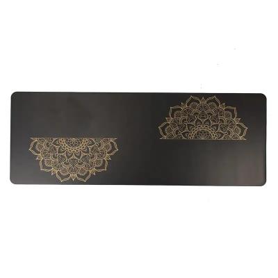 China Eco Friendly Private Label Custom Wholesale 4mm Hot Gold Stamping UV Printing Black Natural Rubber PU Leather Yoga Mat zu verkaufen