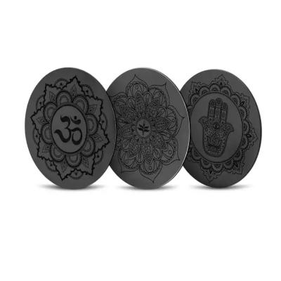 중국 Round Type Non Slip Custom Printed Fitness Gym Sports 4 mm Natural Rubber PU Yoga Mat 판매용