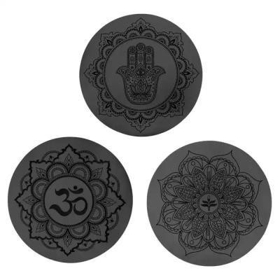 중국 Round Type Non Slip Custom Printed Fitness Gym Sports 4 mm Natural Rubber PU Yoga Mat 판매용