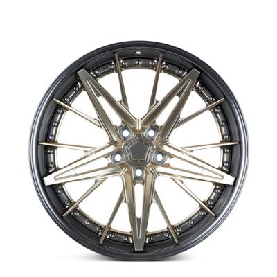중국 Customized 2 piece super deep dish concave brushed bronze polished wheel rim for sale 판매용