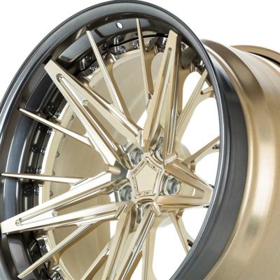 중국 Customized 2 piece super deep dish concave brushed bronze polished wheel rim for sale 판매용