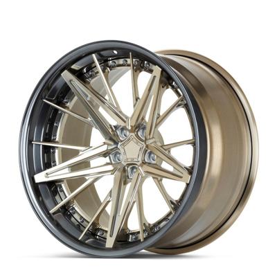 중국 Customized 2 piece super deep dish concave brushed bronze polished wheel rim for sale 판매용