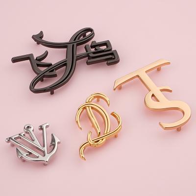 Clothes Custom Name Metal Logo Purse Label for Handbag Accessories Metal Letters
