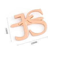 Quality Direct Customized Metal Plate Logo Superior Rose Gold Letters Tag For Handbags for sale