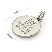 Quality Round Shape Handbags Customized Zinc Alloy Logo Engraving On Metal With Ring for sale