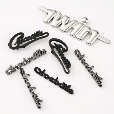 Separate Letters Metal Bag Labels Custom Metal Letter Logo Tag For Luxury