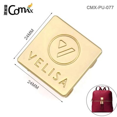 Golden Engraved Metal Logo Plate For Handbags Custom Logo Craftsmanship