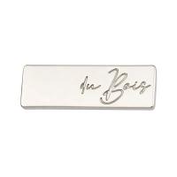 Quality Rectangle Handbag Hardware Eco-friendly Metal Logo Labels Custom Silver Logo Plate for sale