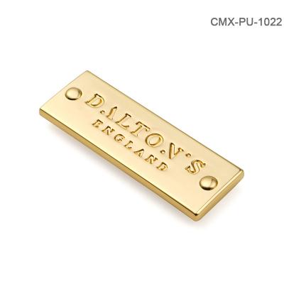 Handbag Hardware Custom Engraved Metal Die Cast Logo Plate With Debossed Tag And