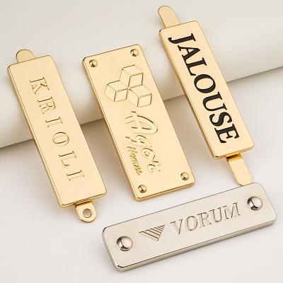 Metal Label Custom Engraved Logo Plate Bag Hardware for Gunmetal Logo Bag