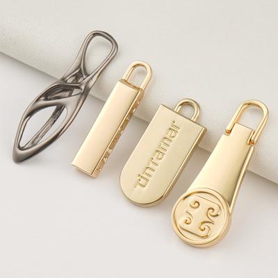 중국 Luggage Handbags Hardware Accessories Custom Zip Pullers Head 3 Gold Nickel Zipper Pulls for Bags 판매용