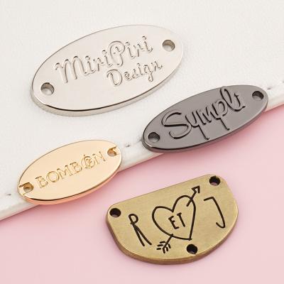 Garment Accessories Customized Metal Clothing Labels Rose Gold Name Tags for