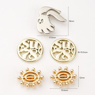 Customized Size Metal Clothing Logos with Small Gold Logo Metal Tag Cut Out Logo