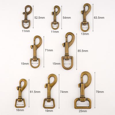 중국 Mini Snap Hook Clasp 3/7 Inch Glossy Antique Copper Eye Swivel Snap Hooks for Hand Bags 판매용