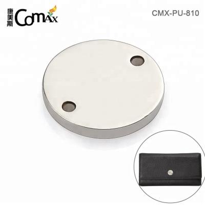 Custom Nickel Sewing Metal Logo Tag for Clothing 15mm Round Shape With 2 Holes