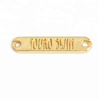 Quality Direct Embossed Metal Labels Tag Washable Swimwear Metal Logo Plates For Clothing for sale