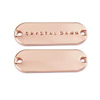 Quality Straight Cut Fold Type Rose Gold Metal Abaya Logo Custom Metal Swim Tag for Swimwear for sale