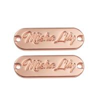 Quality Customized Color Metal Logo Letter Rose Gold Sewing Dress Logo for Clothes Turtleneck for sale