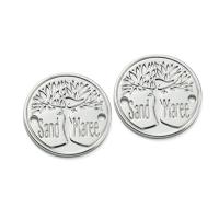 Quality Silver Circle Tag Washable Custom Metal Logo For Clothing Hats Round Metal Label for sale